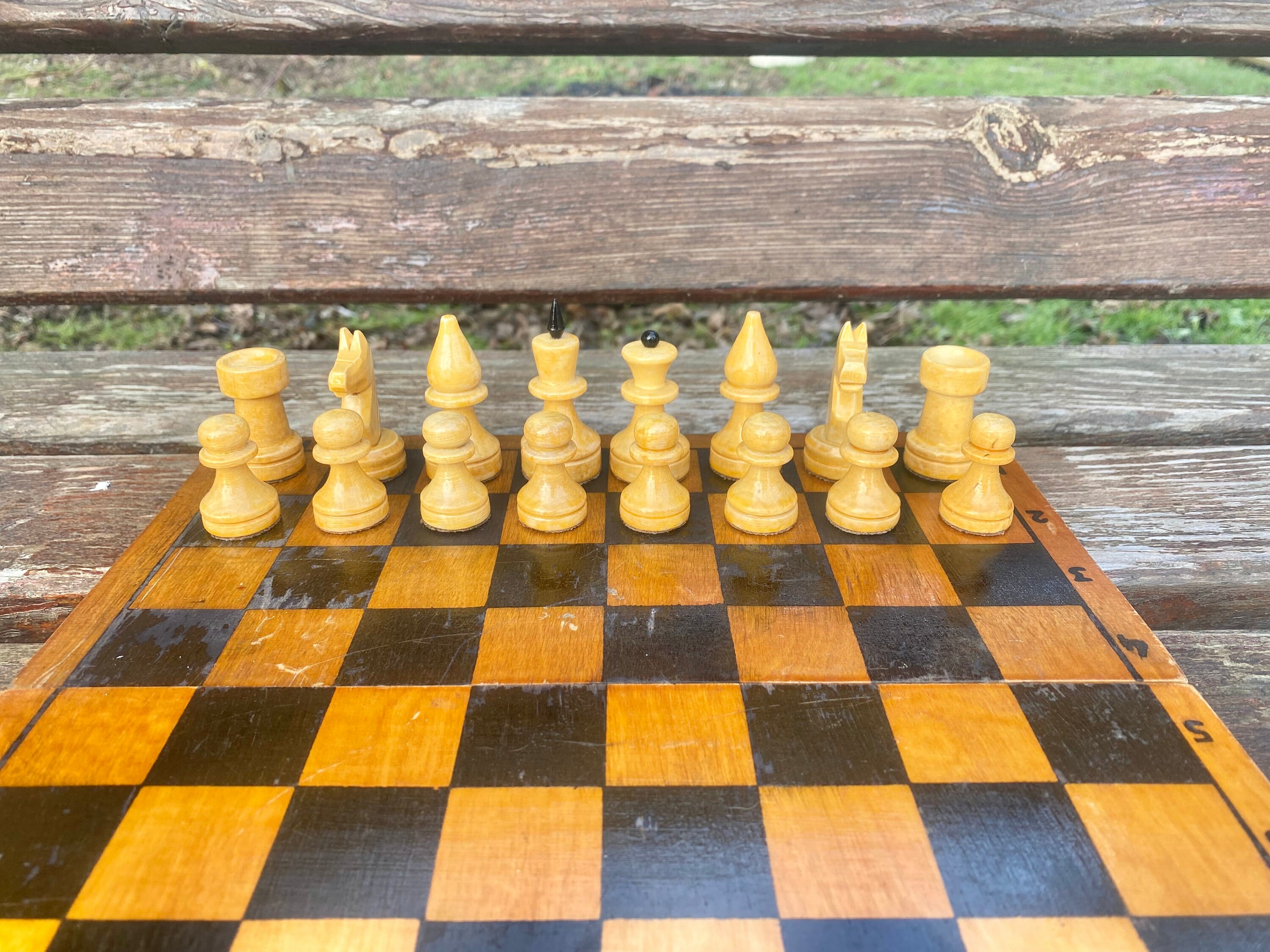 Small Rare Old Classics Soviet Chess Set 1970s, Chess Board 3030m, Old ...