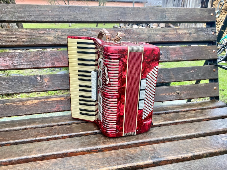 Vintage Accordion Weltmeister Piano Accordion 96 Bass Buttons Made in ...