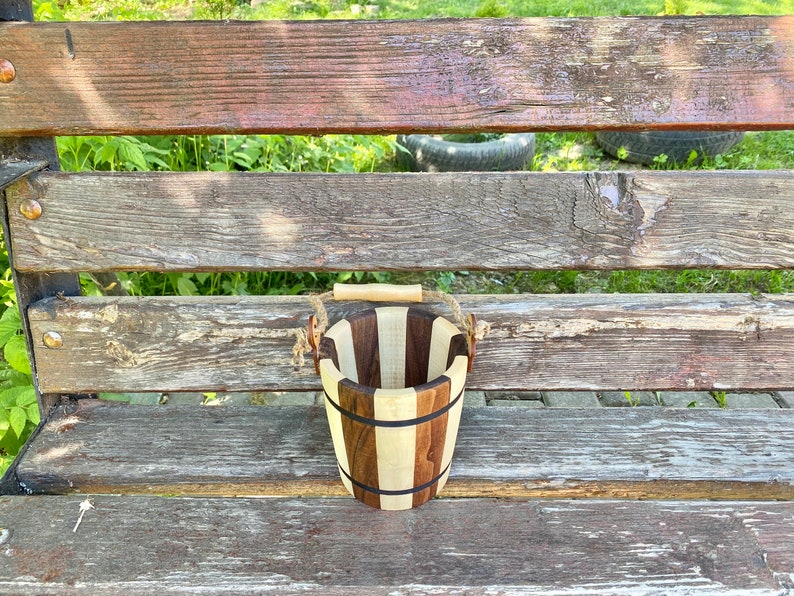 Wooden Bath Bucket Small Wooden Bucket 1 Liter 0.26 Gallon - Etsy