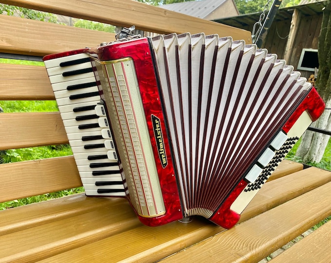 Vintage Weltmeister Piano Accordion , Made in Germany, 60 Bass Buttons ...
