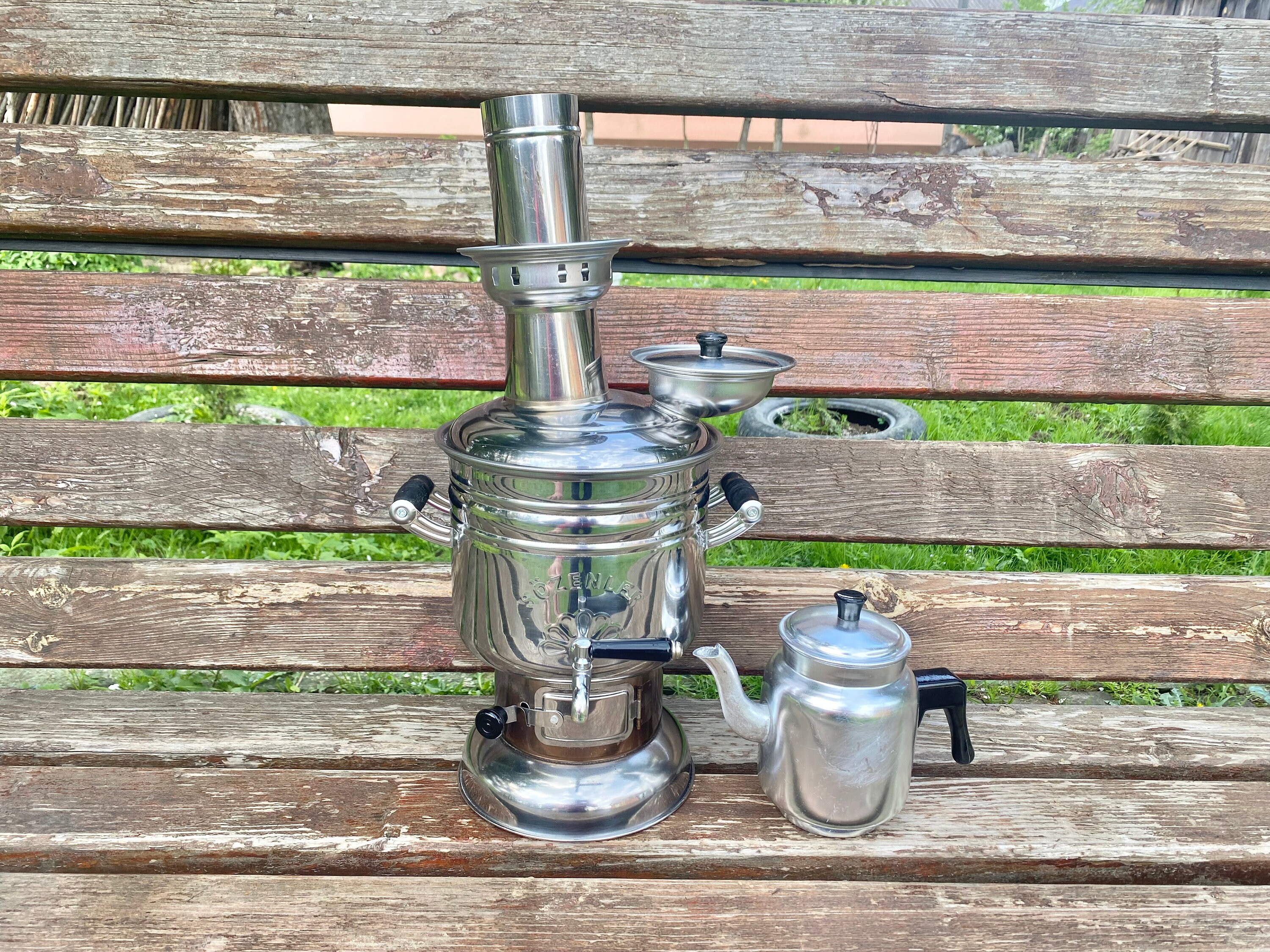 4 Liter Turkish Samovar, With a Tap, Wood-burning Samovar, Road Heating ...