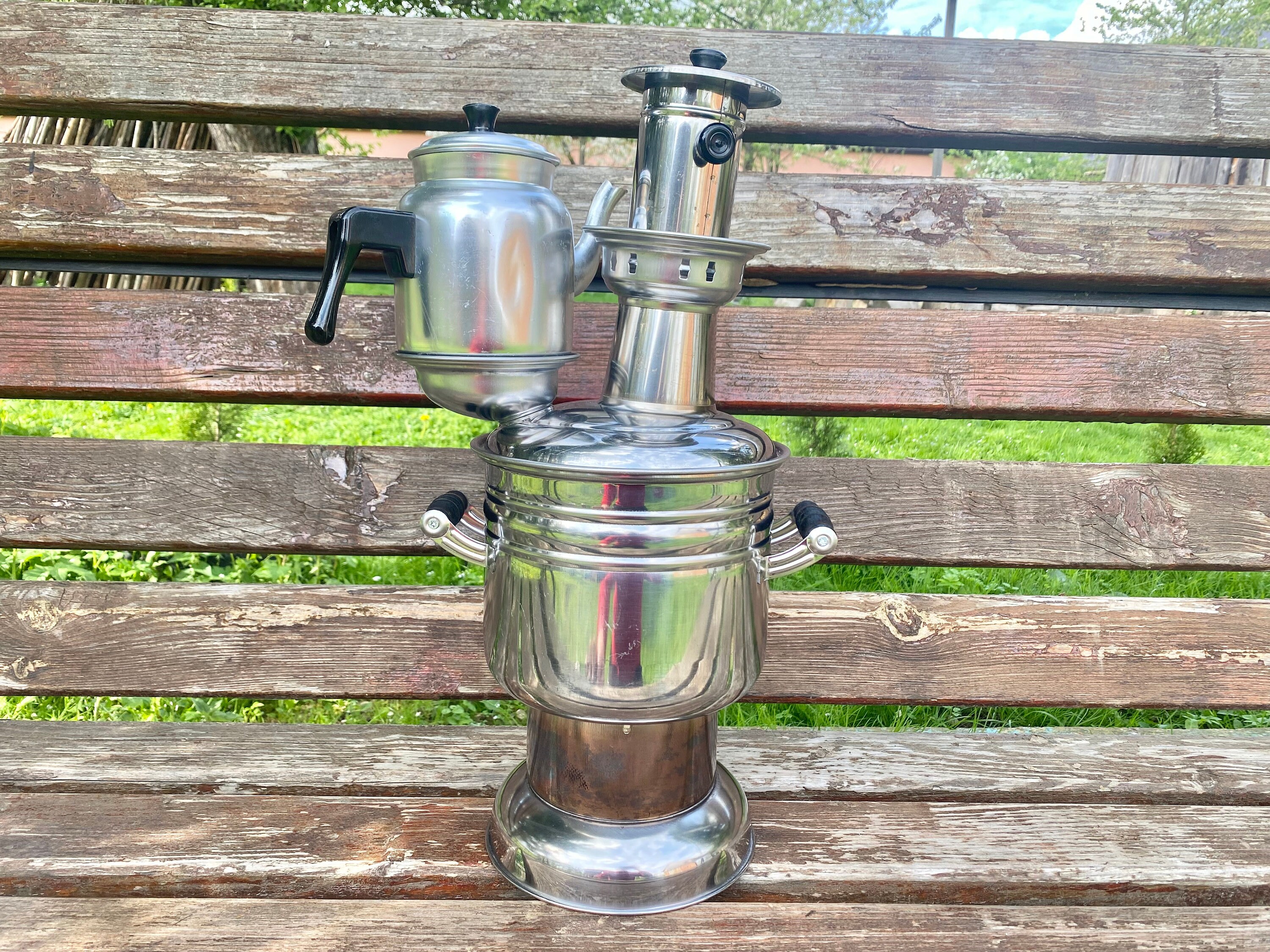 4 Liter Turkish Samovar, With a Tap, Wood-burning Samovar, Road Heating ...