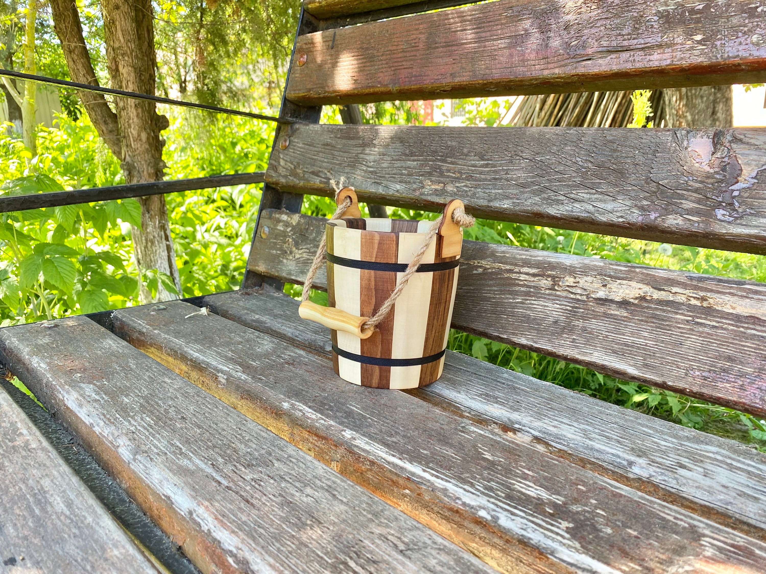 Wooden Bath Bucket Small Wooden Bucket 1 Liter 0.26 Gallon - Etsy