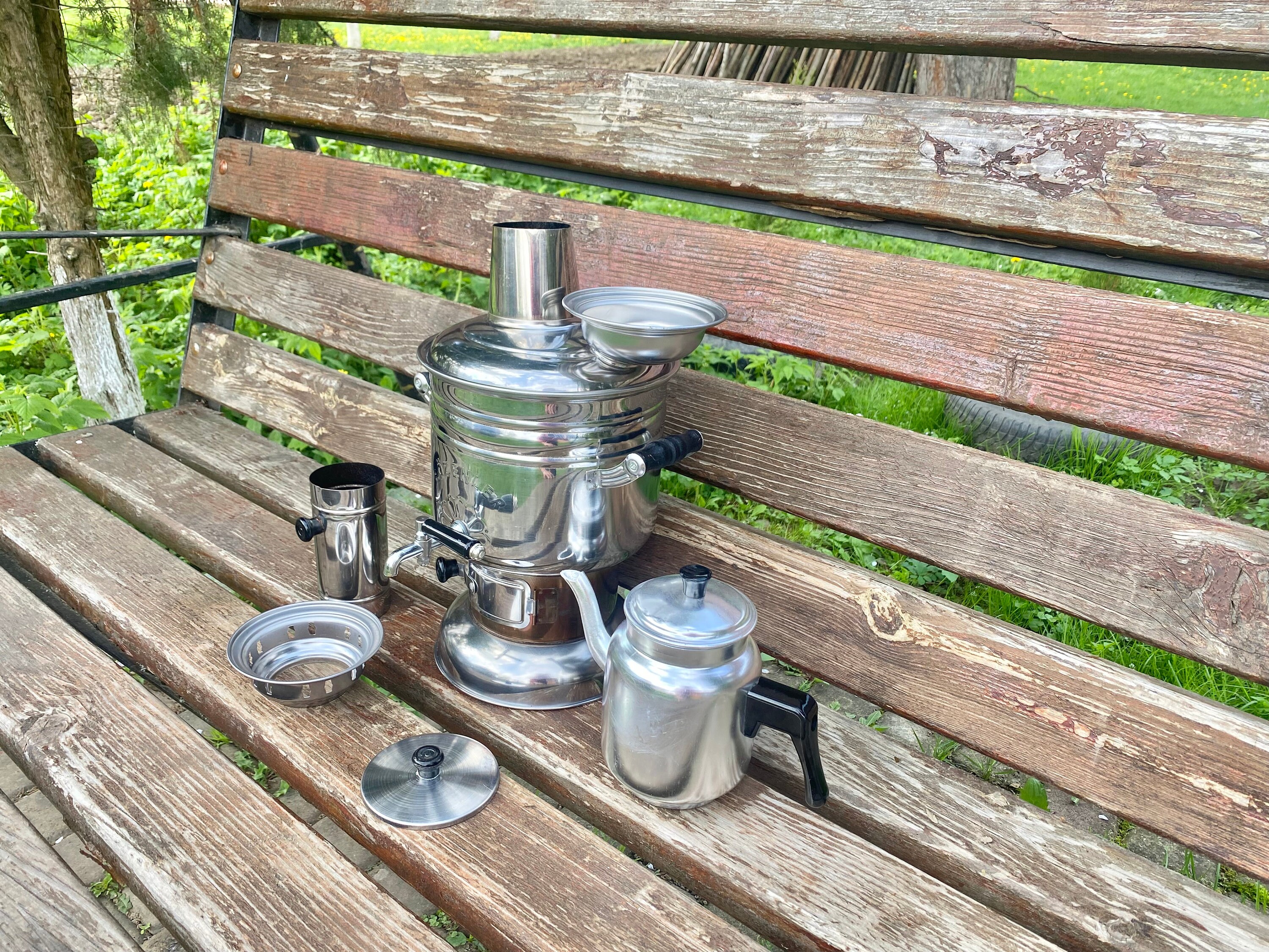 4 Liter Turkish Samovar, With a Tap, Wood-burning Samovar, Road Heating ...