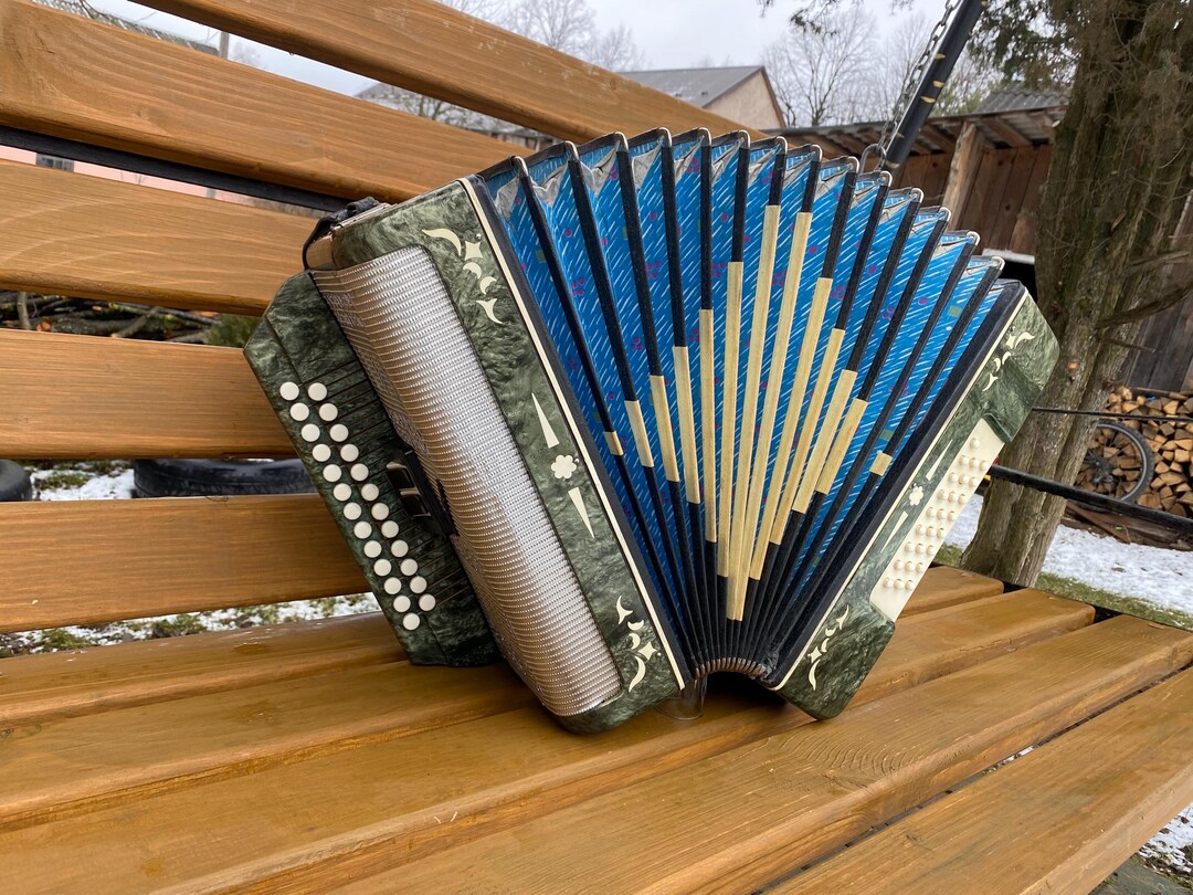 Russian Bayan Harmonica Small Button Accordion, Almost Unused Garmon ...