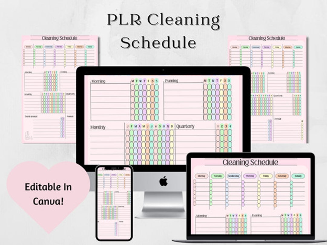 Colorful Cleaning Schedule Checklist Organizer Canva Digital Download ...