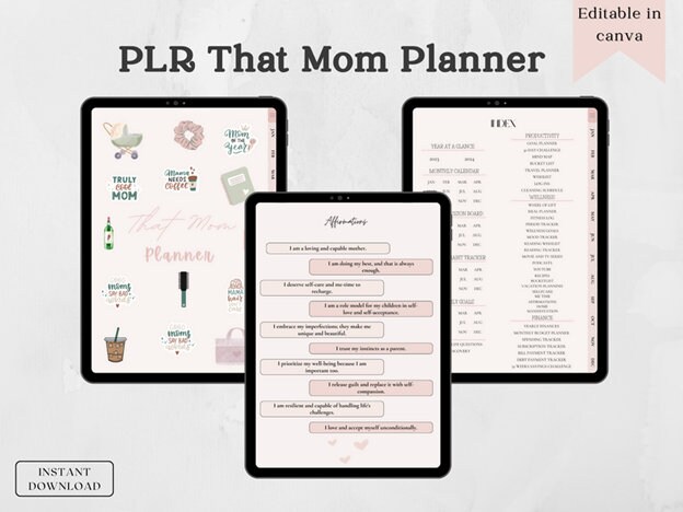That Mom Planner Calendar Vision Board Habit Tracker Goals Gratitude ...