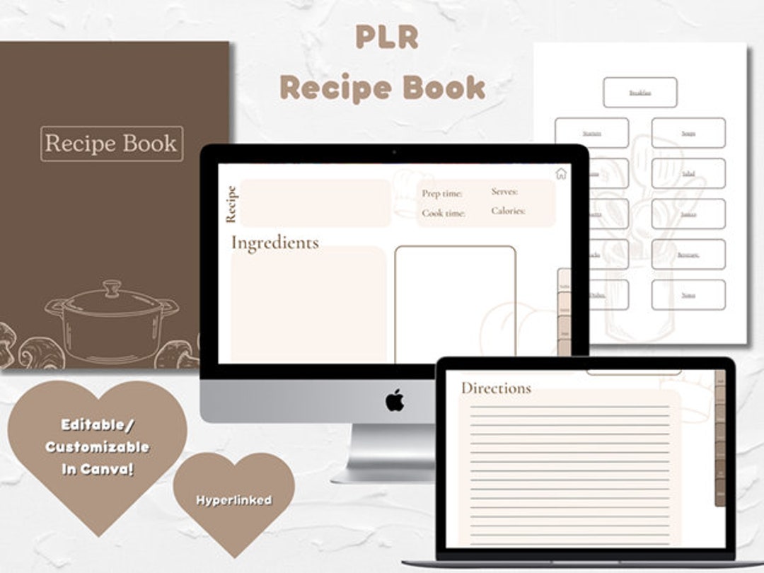 Recipe Book | Planner | PLR | Organizer | Journal | Cooking | Weight ...