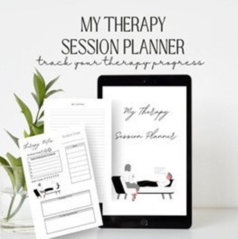 Therapy Session Planner | Printable Editable | Journal | Mental Health ...