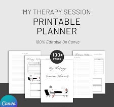 Therapy Session Planner | Printable Editable | Journal | Mental Health ...
