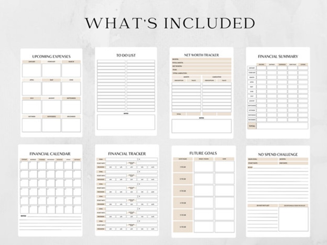 Editable Printable Financial Planner | Budget Planner | Account Tracker ...
