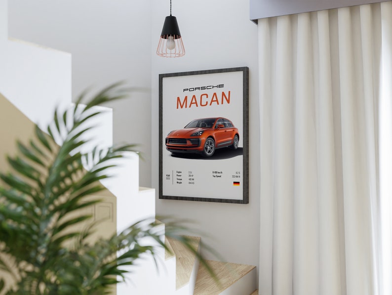 Porsche Macan DIGITAL Car Poster / Wall Art / Office Decor for Men ...