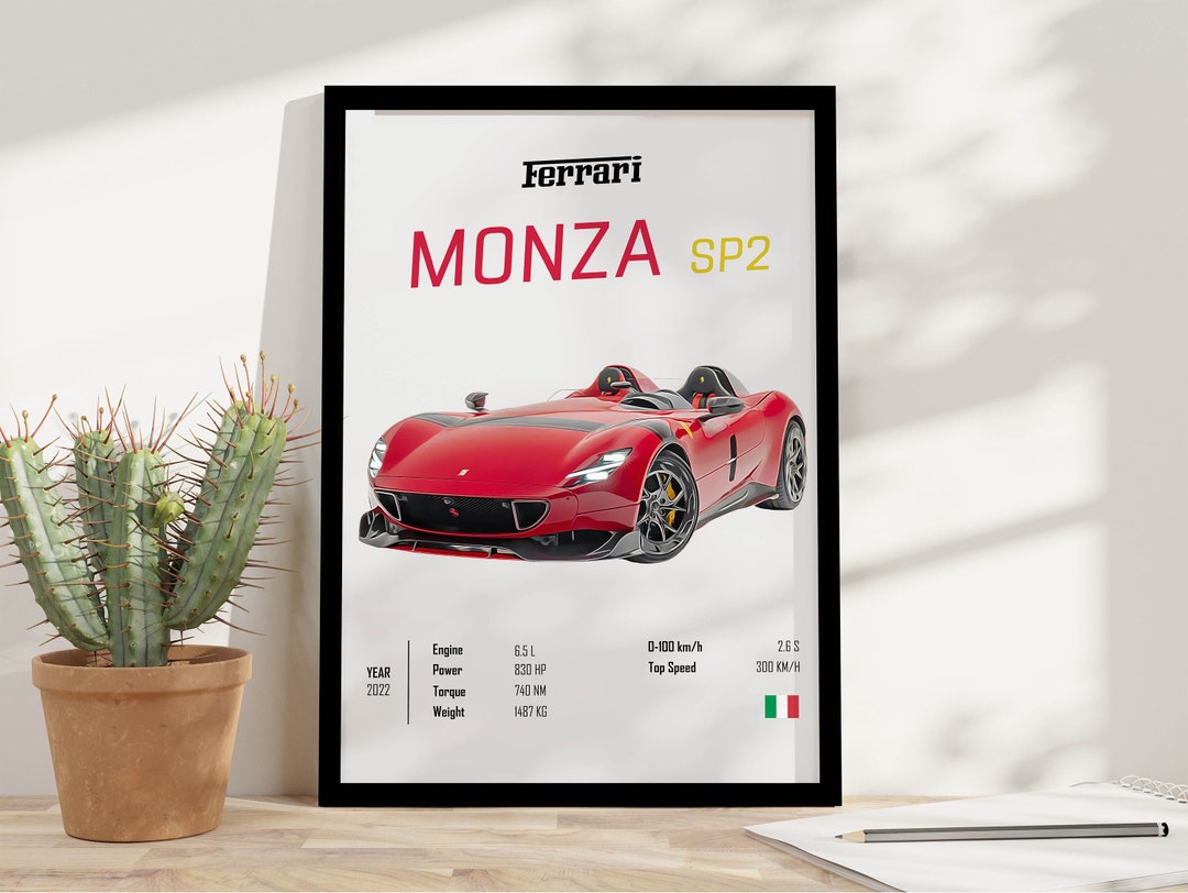 2021 Ferrari Monza Digital Poster Print, Boys Room Decor, Home Office ...