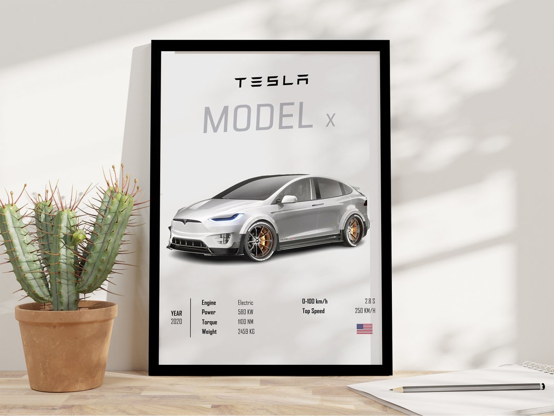 Tesla Model X Tuning /DIDGITAL Poster / Kids Room Deco / Luxury Poster ...