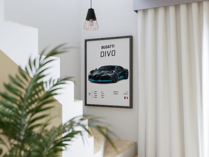 2019 Bugatti Divo, Race Car Print, Race Fan Gift, Executive Office ...