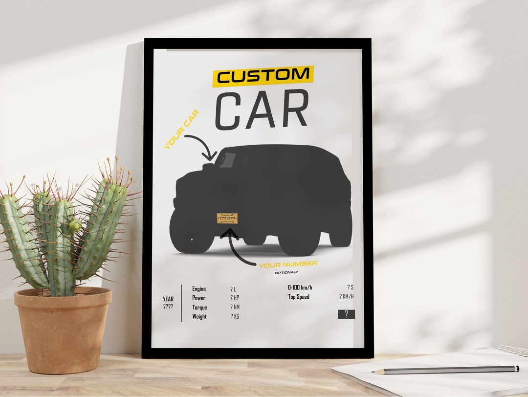 PRINTABLE Custom Car Poster / Add Any Car to This Poster / Personalized ...