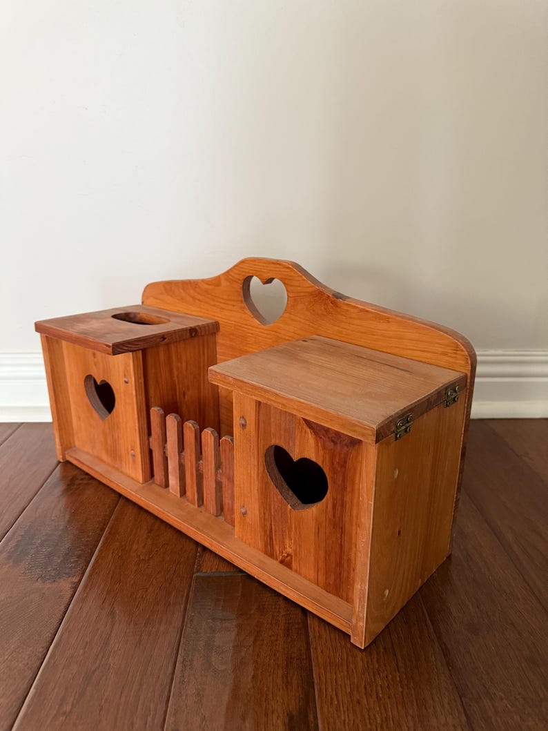 Wood Heart Bathroom Organizer, Wood Heart Cubby, Cottagecore Heart ...