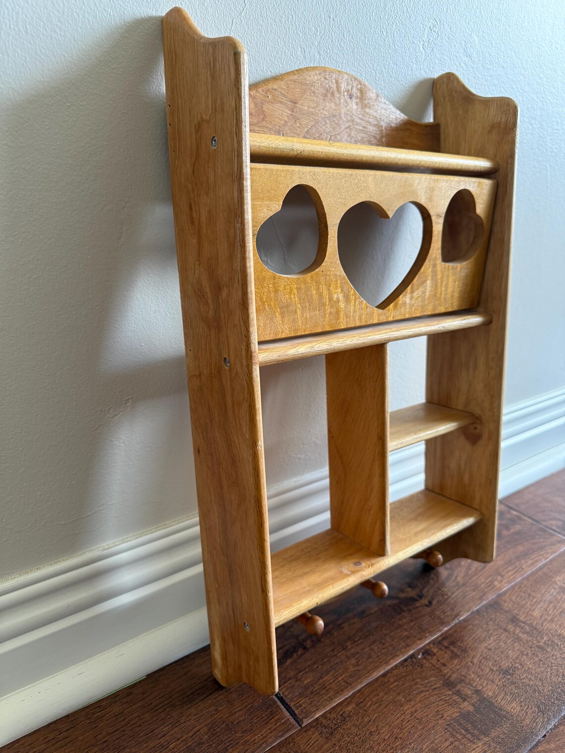 Wood Heart Shadow Box, Cottagecore Heart Shape Wall Curio Knick Knack ...