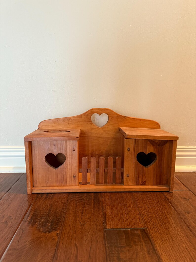 Wood Heart Bathroom Organizer, Wood Heart Cubby, Cottagecore Heart ...