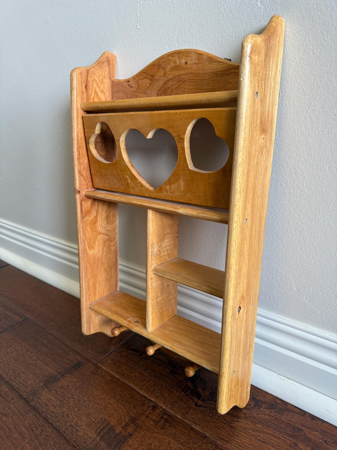 Wood Heart Shadow Box, Cottagecore Heart Shape Wall Curio Knick Knack ...