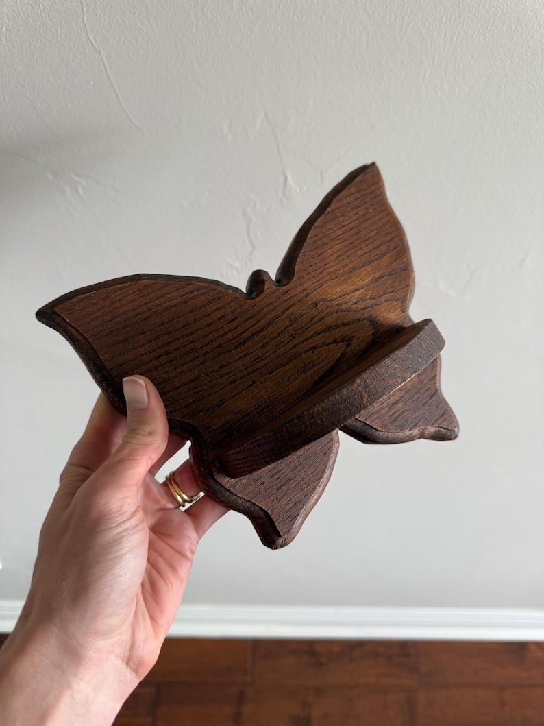 Vintage Wood Butterfly Wall Shelf, Cottagecore Butterfly Shape Wall ...
