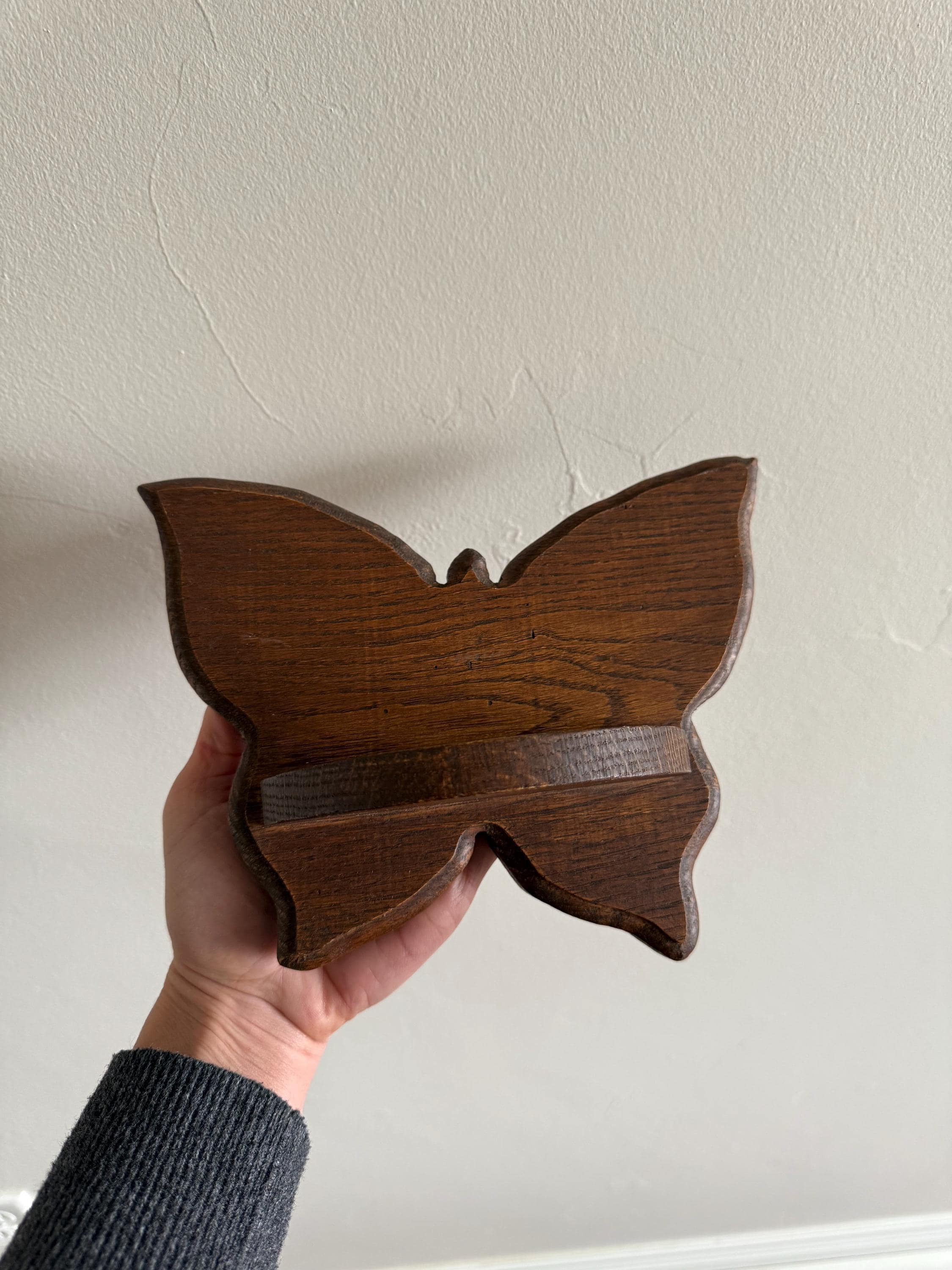 Vintage Wood Butterfly Wall Shelf, Cottagecore Butterfly Shape Wall ...