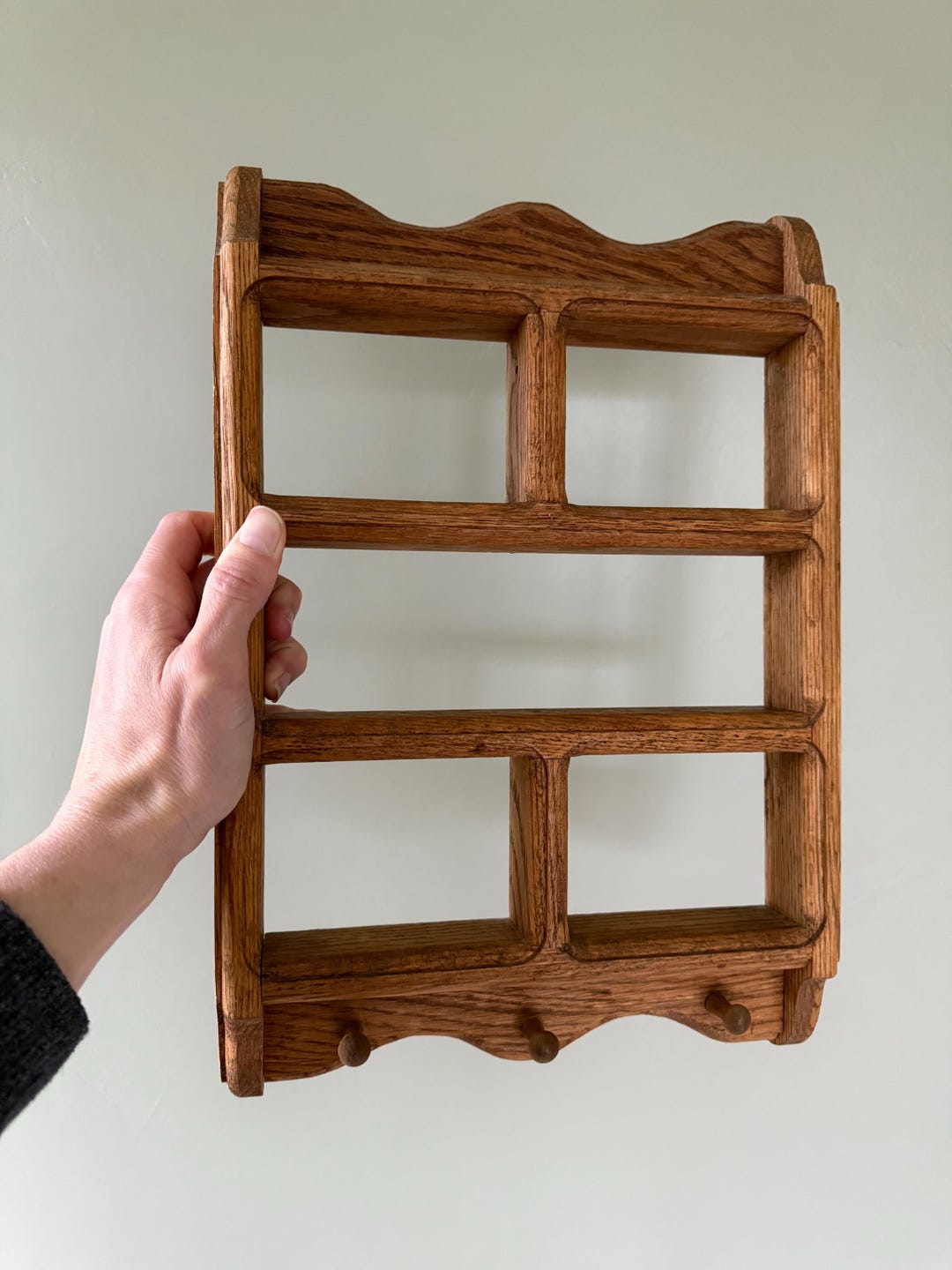 Small Miniatures Trinket Wall Shelf With Pegs, Cottagecore Knick Knack ...