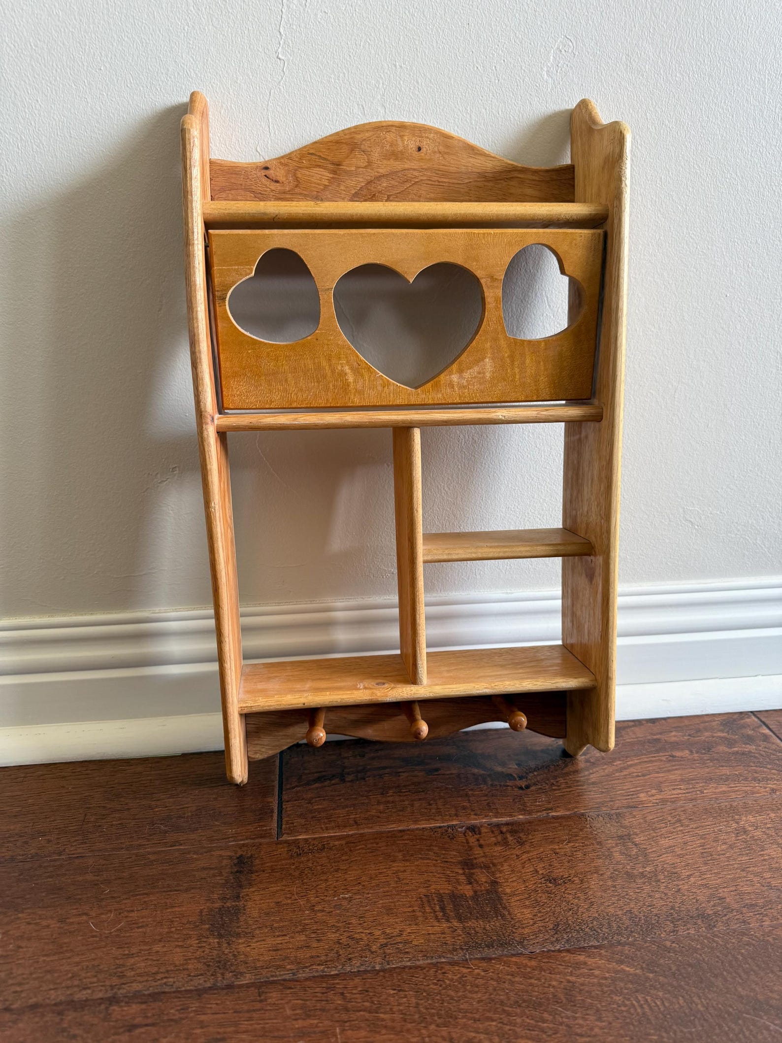 Wood Heart Shadow Box, Cottagecore Heart Shape Wall Curio Knick Knack ...