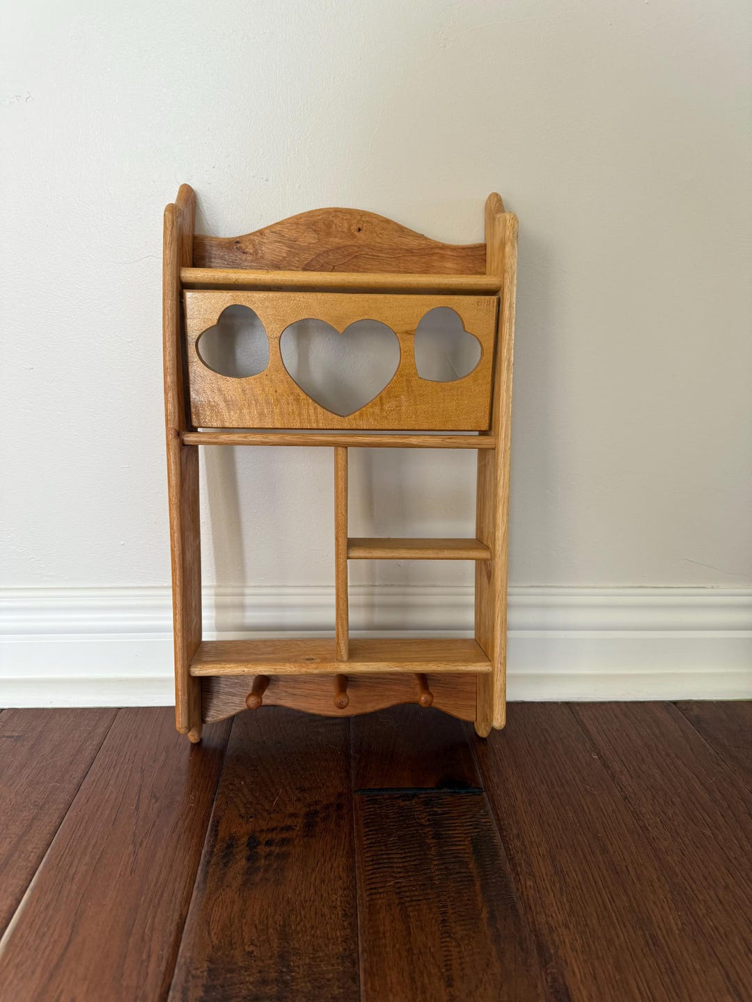 Wood Heart Shadow Box, Cottagecore Heart Shape Wall Curio Knick Knack ...