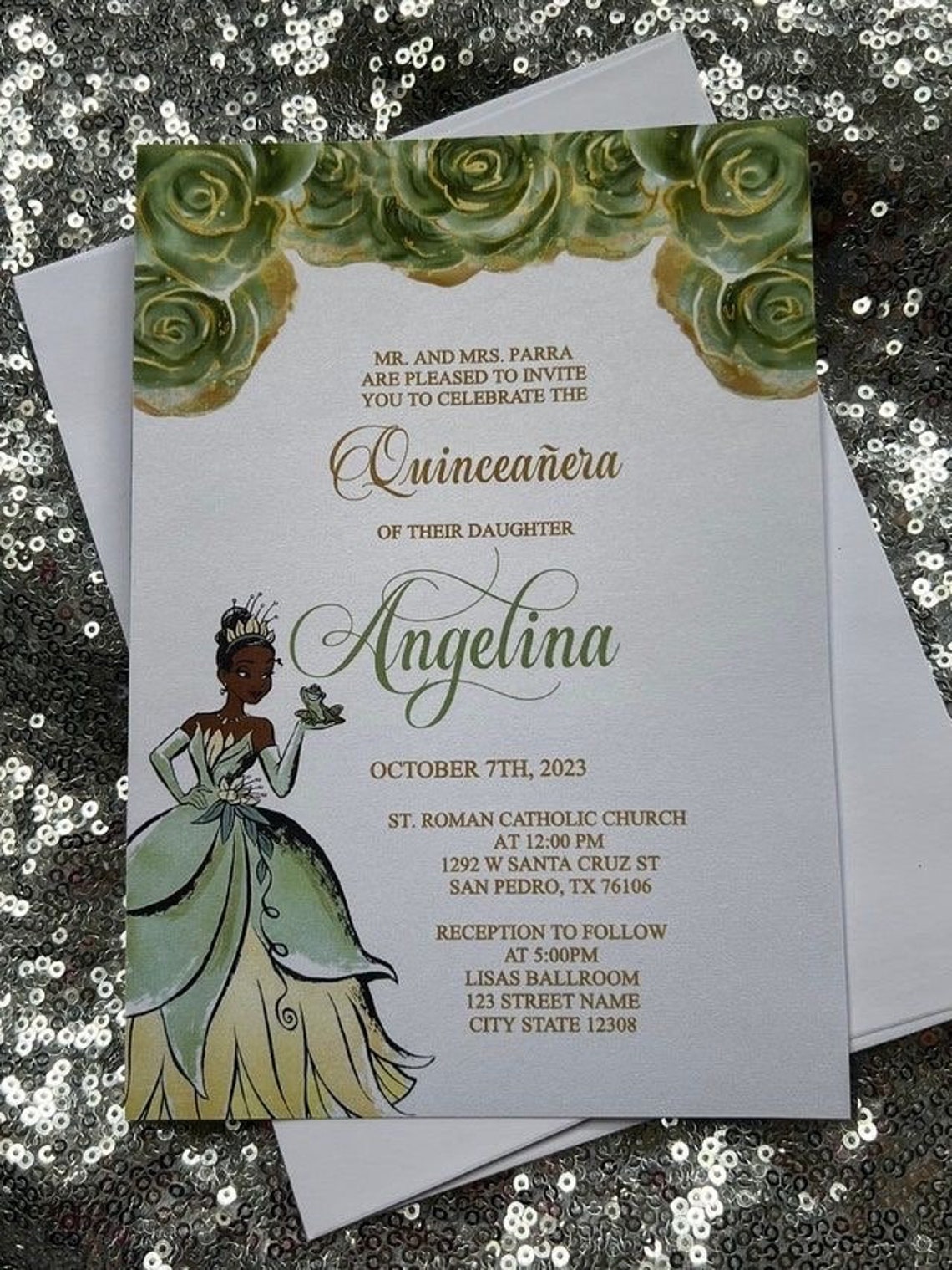 Tiana Princess and the Frog Quinceañera Invitation Invitaciones De ...