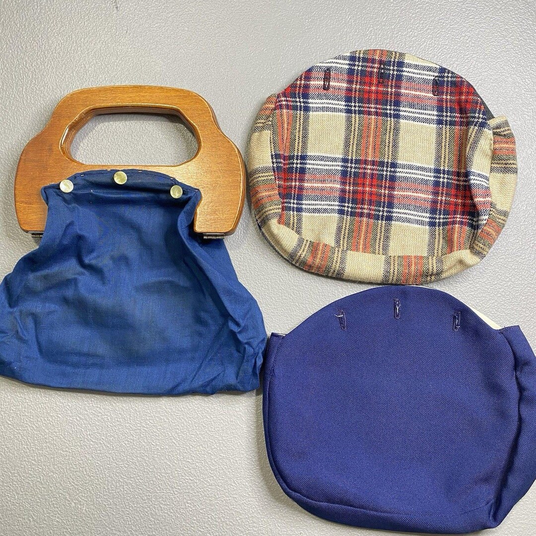 Vintage Bermuda Wood Handle Bag 3-button Pearl + 2 Reversible Covers ...