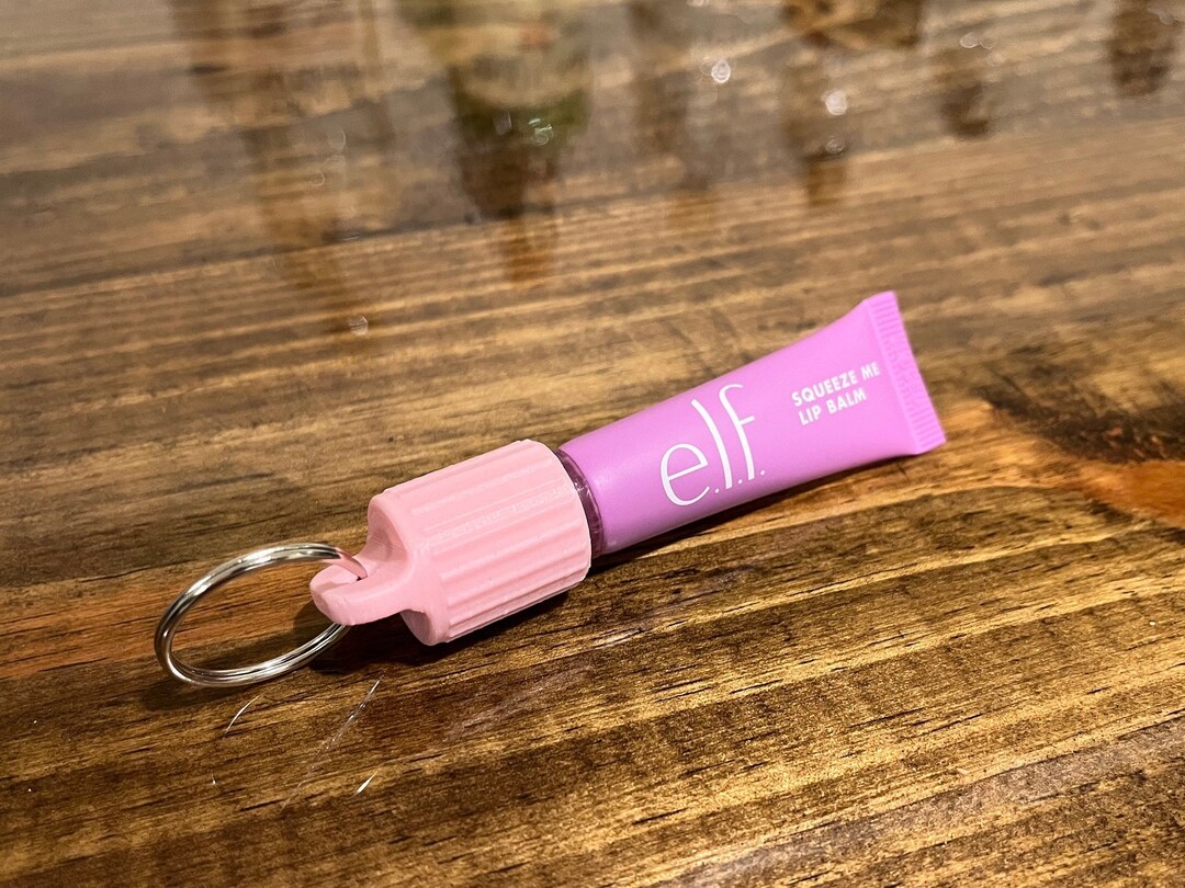 3D Printed Keychain Holder for ELF Squeeze Me or EOS Super Lip Balm - Etsy