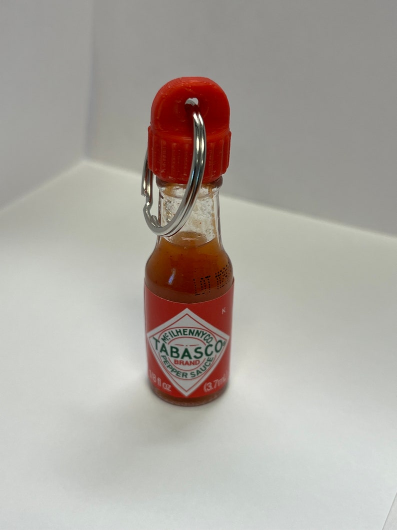 3D Printable Mini Tabasco Bottle Keychain Cap STL File (not for Resale ...