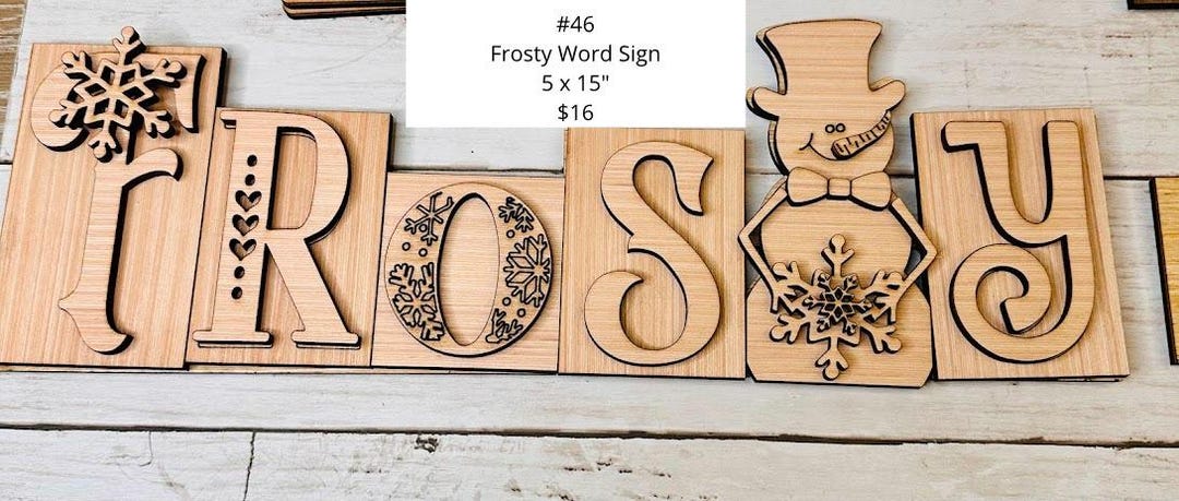 Frosty Word Sign, Christmas Shelf Sitter, DIY Craft Kit, Christmas Kits ...
