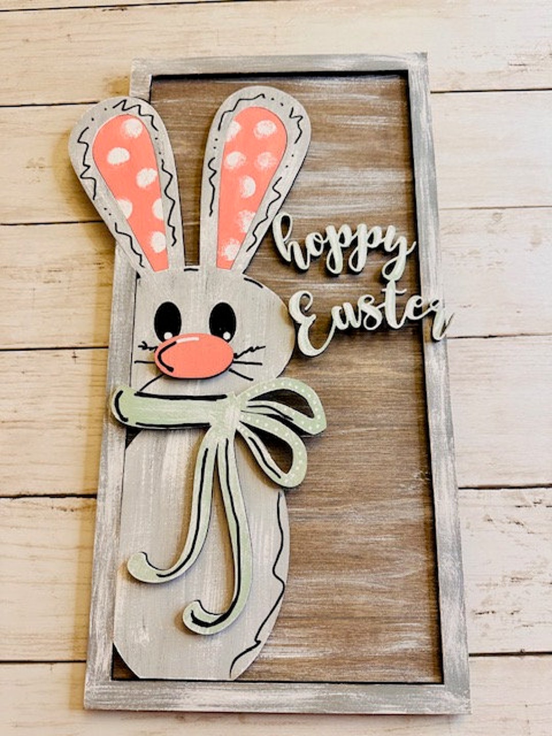 DIY Craft Kit, DIY,1/4 Birch Wood, Easter, Hoppy Bunny Sign - Etsy