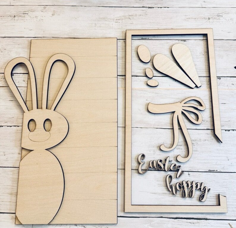 DIY Craft Kit, DIY,1/4 Birch Wood, Easter, Small Hoppy Easter Sign - Etsy
