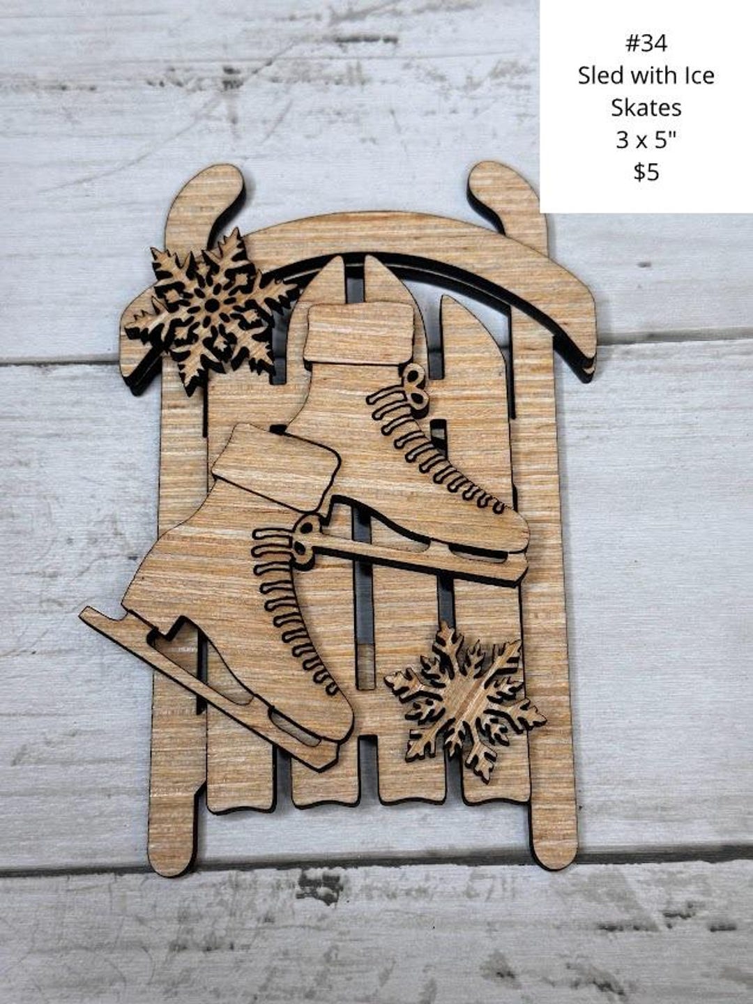 Sled With Ice Skates, Ornament, DIY Craft Kit, Christmas Kits, Family ...