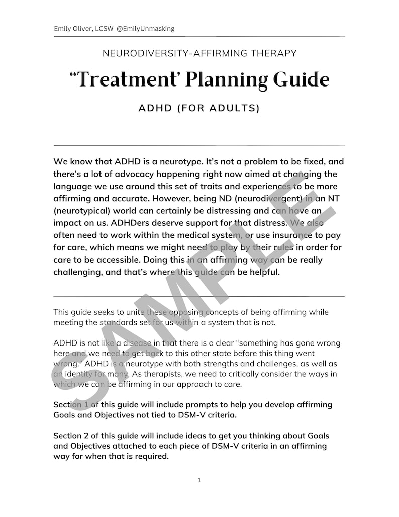 Neurodiversity-affirming Treatment Planning Guide for Therapists - Etsy