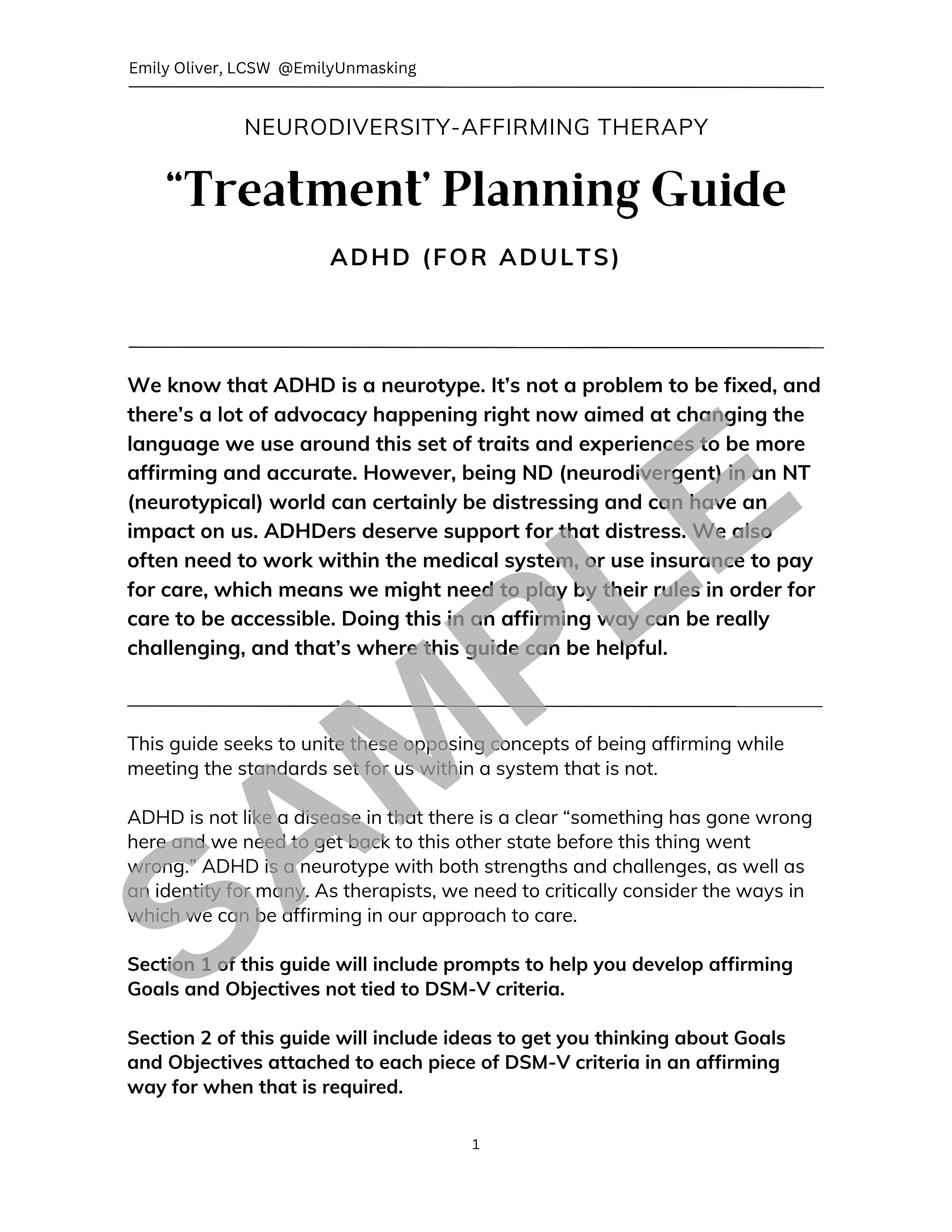Neurodiversity-affirming Treatment Planning Guide for Therapists - Etsy