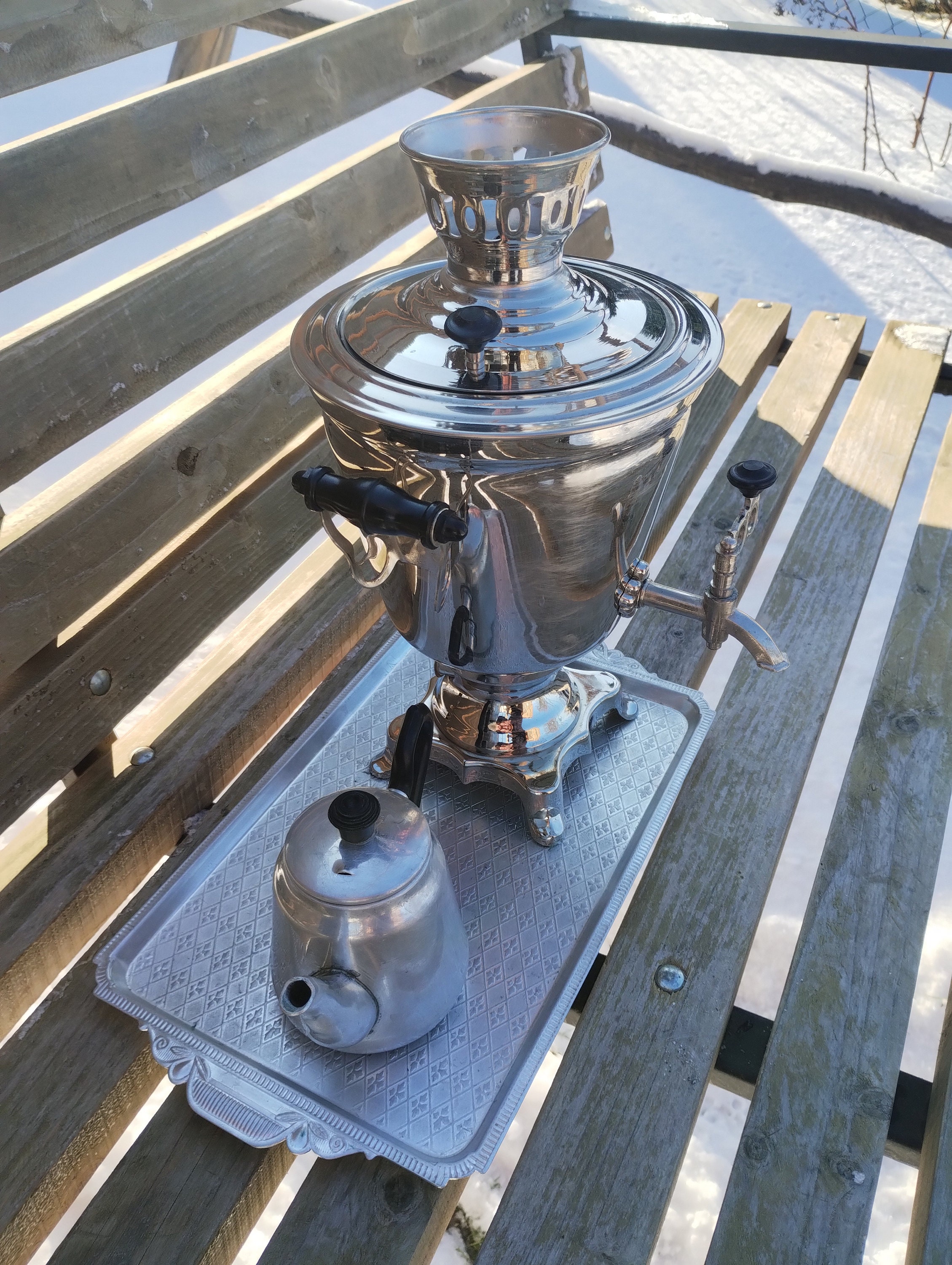 Vintage Russian Samovar. Electric Samovar. Teapot-water. Metal Teapot ...