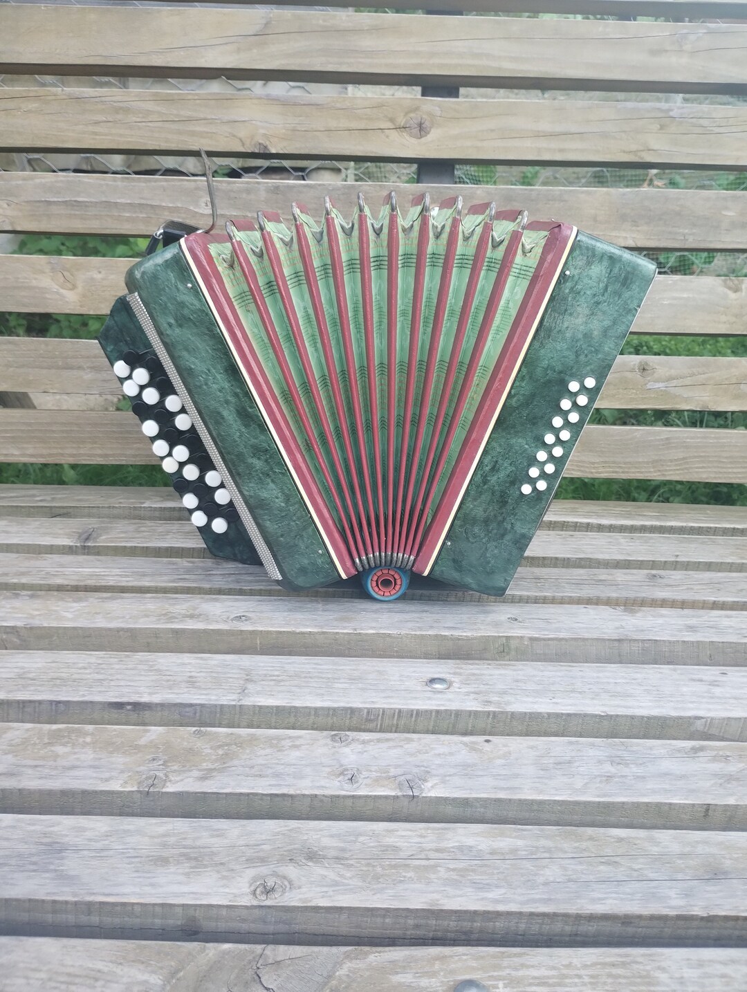 Vintage Accordion. Red Accordion. Baby Accordion. Made in USSR. 1 ...