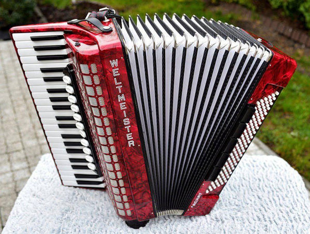 A Large Working Accordion. Weltmeister Achat.120 Bass. Very Beautiful ...