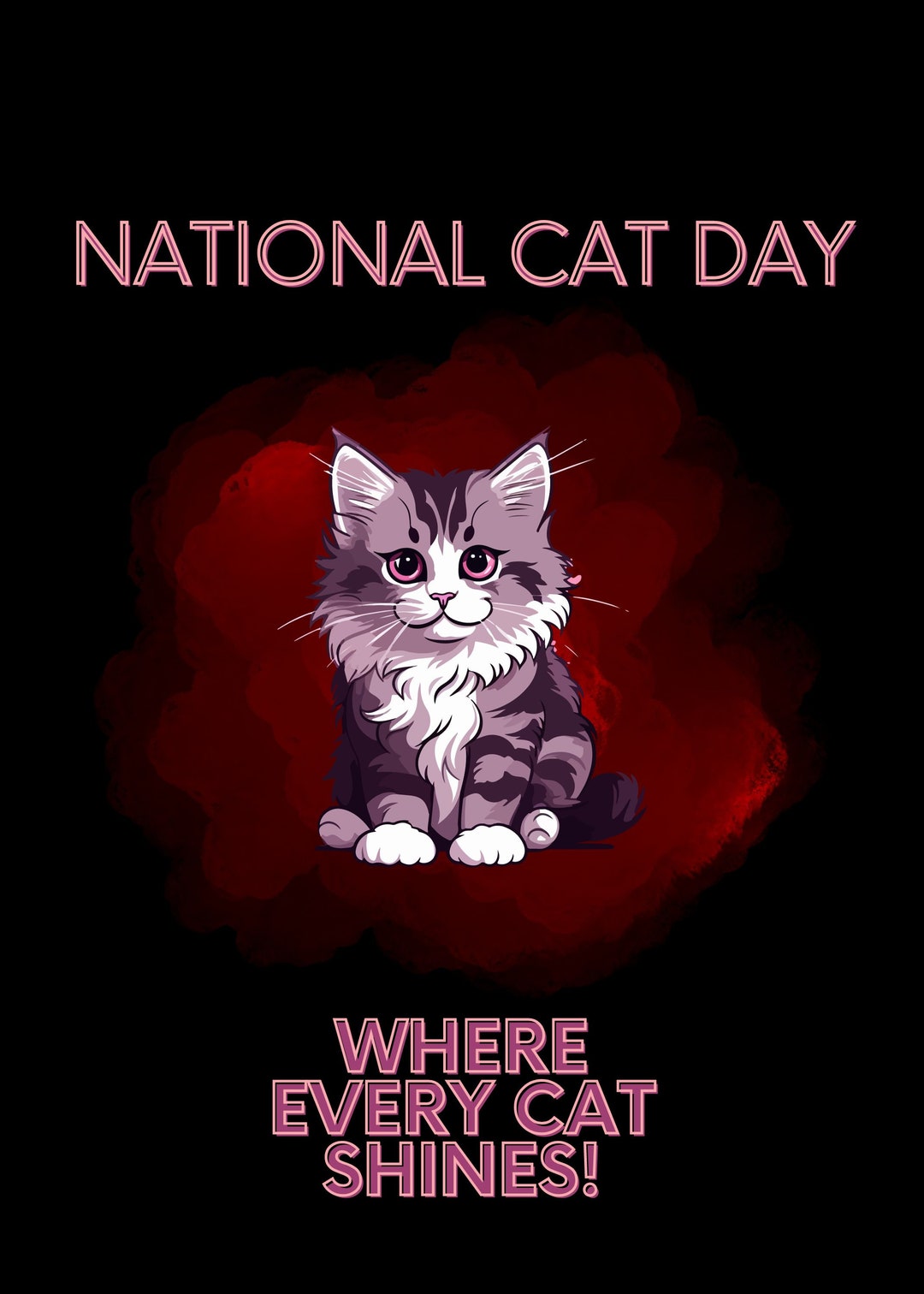 Cat Poster Design Digital Wall Art Printable Product - Etsy