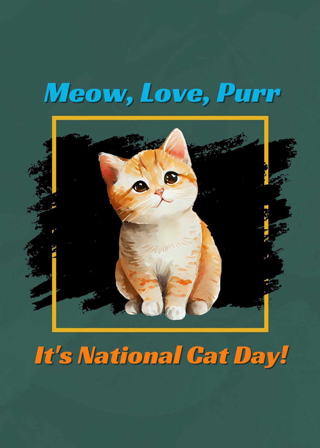 Cat Poster Design Digital Wall Art Printable Product - Etsy