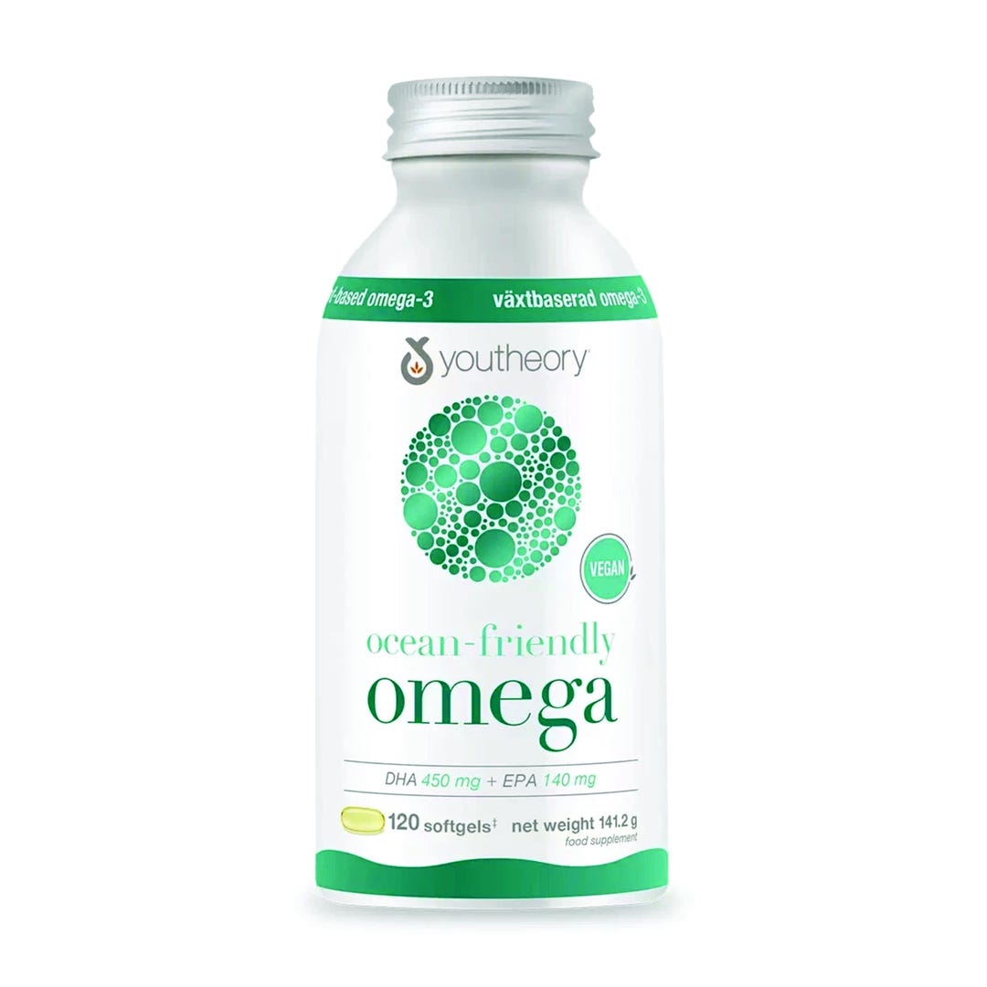 Youtheory Ocean Friendly Omega DHA 450mg EPA 140mg Omega Algae Oil 120 ...