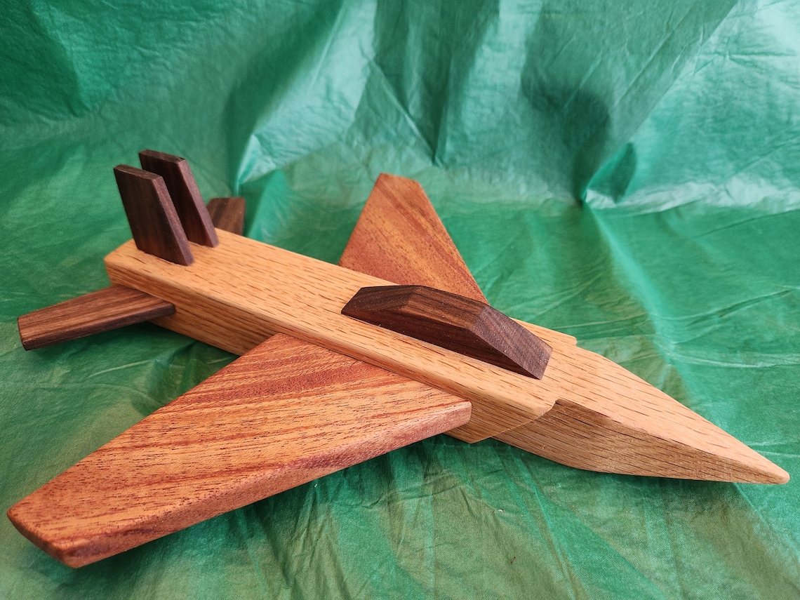 Toy Wooden Airplane Fighter Jet - Etsy