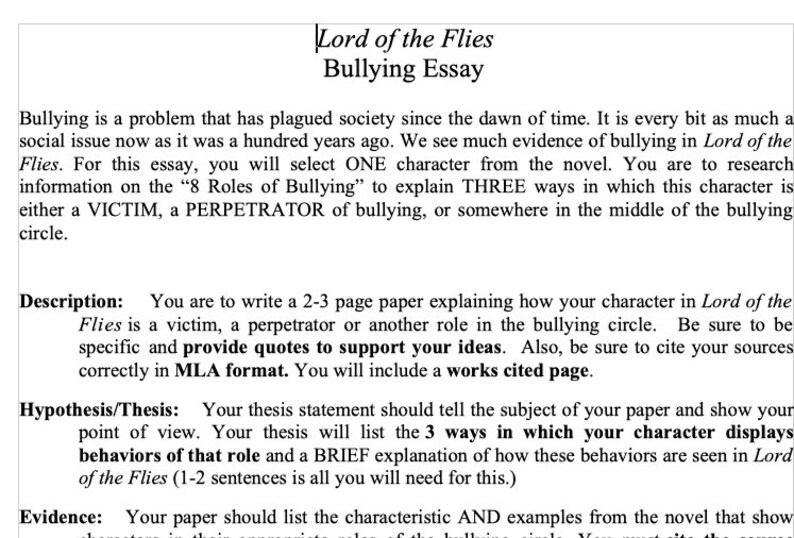 Lord of the Flies Comprehensive Unit Plan - Etsy