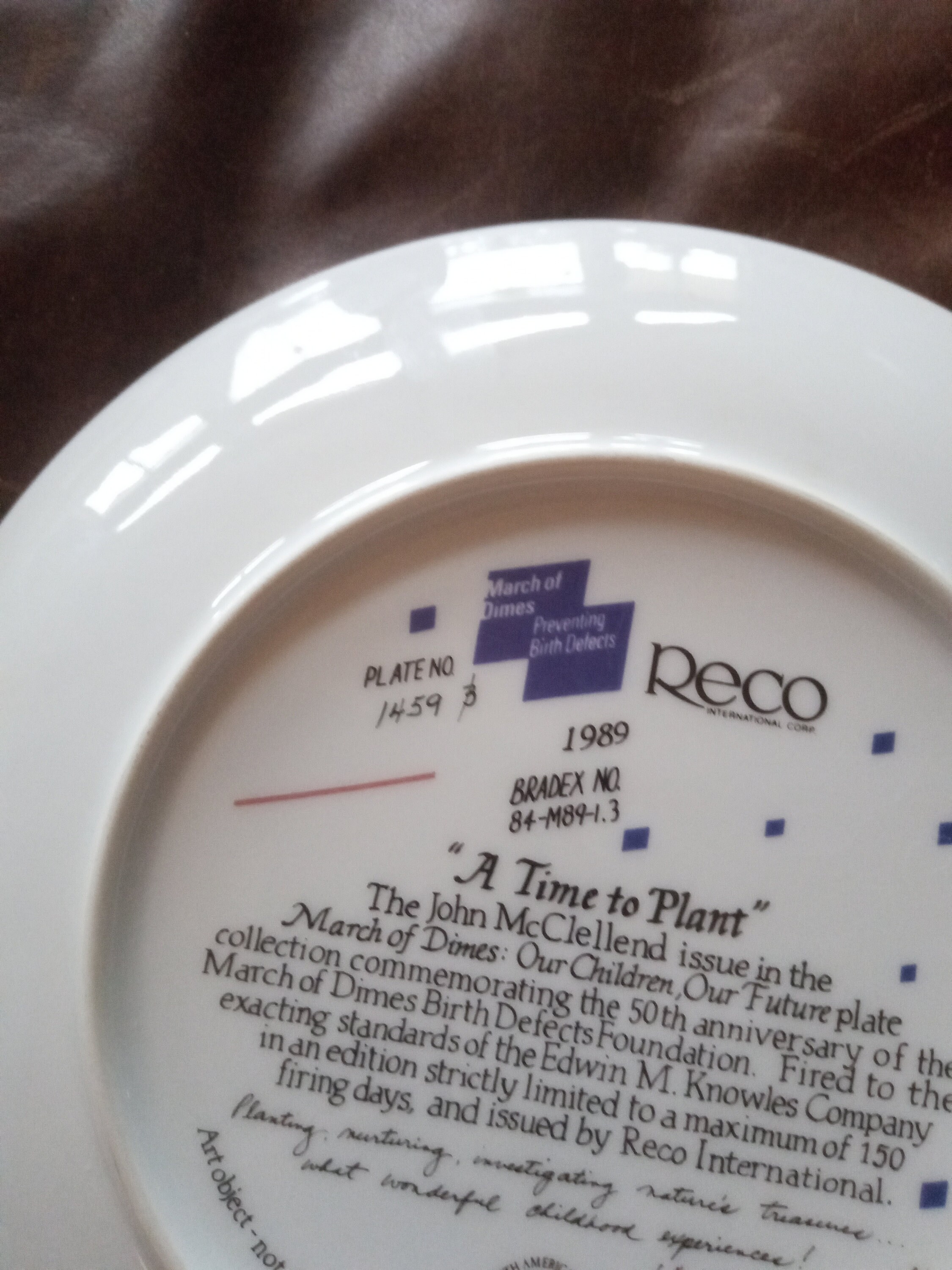 Reco "a Time to Plant" Plate, a Small Girl Standing in the Middle of a ...