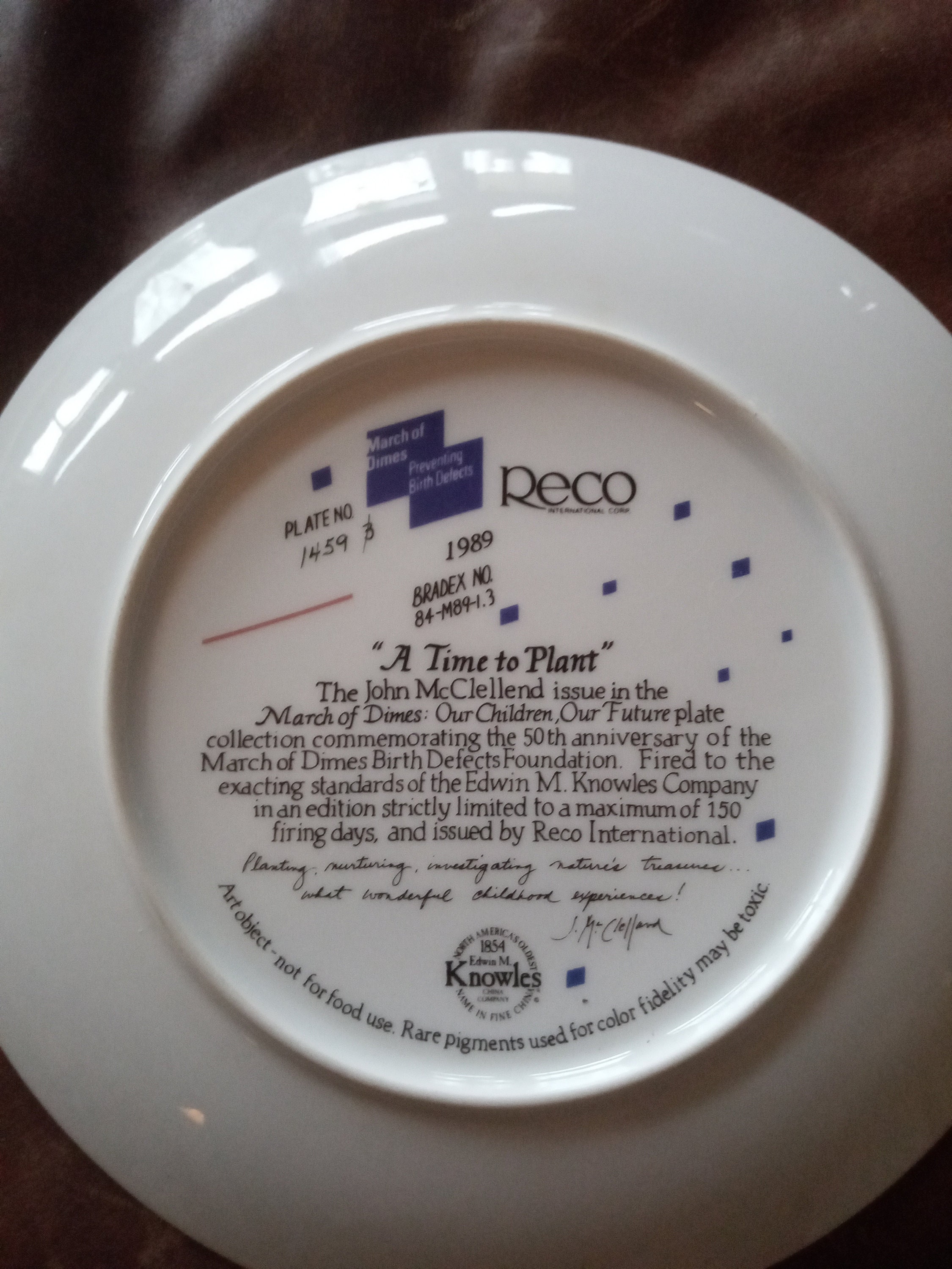 Reco "a Time to Plant" Plate, a Small Girl Standing in the Middle of a ...