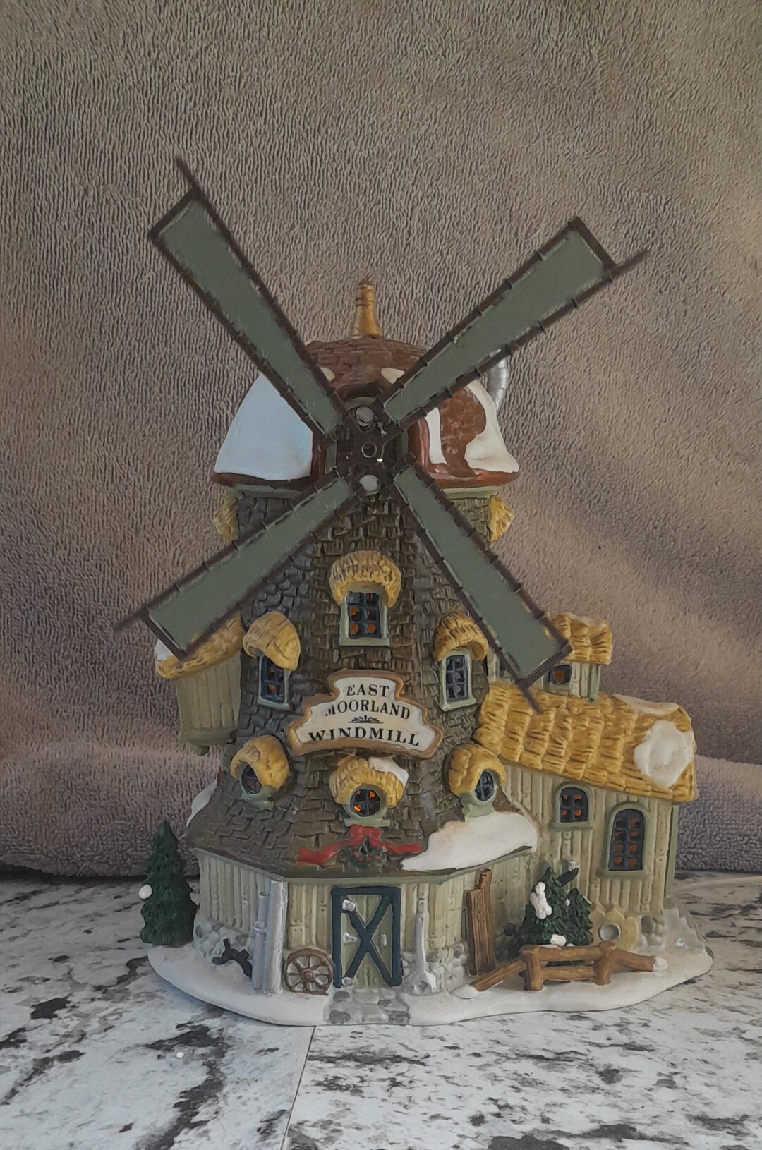Lemax East Moreland Windmill Harvest Crossing Lighted Porcelain House ...